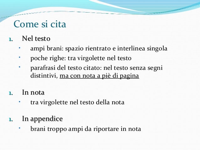 Citazione dei documenti e bibliografia nella tesi di laurea di ambito…