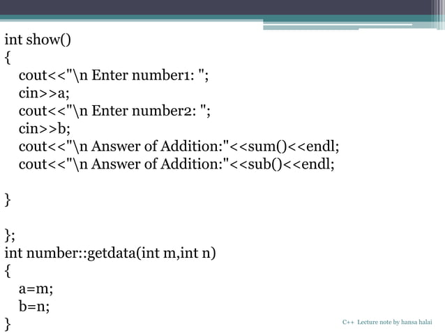 classes and objects in C++ | PPT