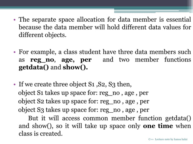 classes and objects in C++