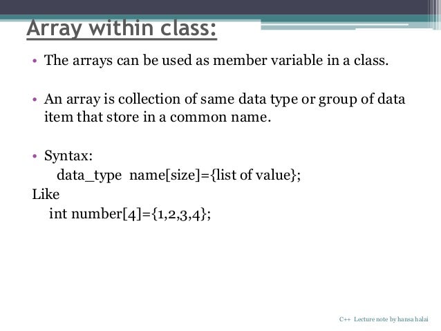 Classes And Objects In C