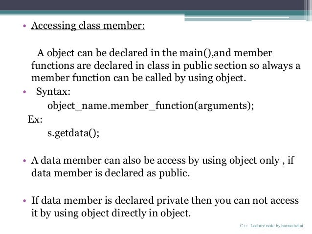 Classes And Objects In C
