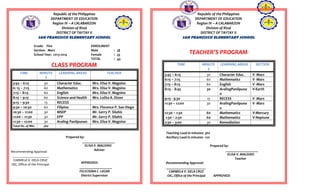 5 classroom program (sfes) grade v sy 2013 2014 | DOC