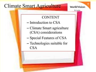 5 Climate Smart Agriculture for training of trainers | PDF