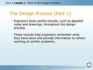 Unit 2: The engineering process; Lesson 1: What is the design process ...
