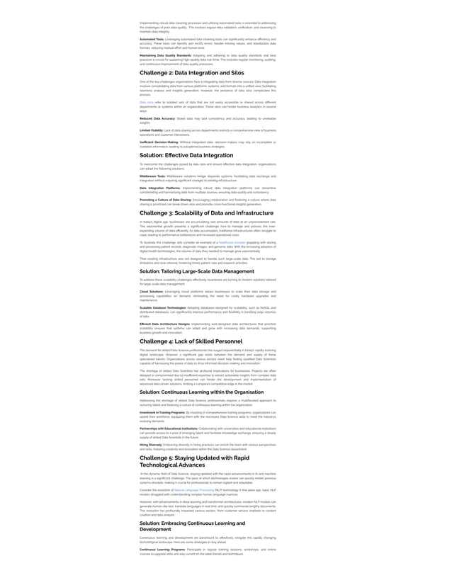 5 Common Data Science Challenges and Effective Solutions.pdf | Databases | Computer Software and ...