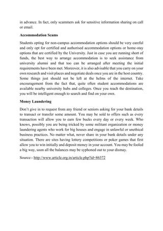 5 COMMON SCAMS AIMED AT INTERNATIONAL STUDENTS | PDF | Free Download