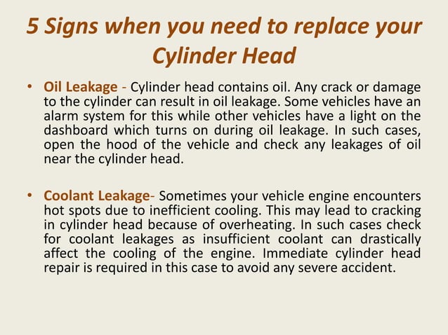5 Common Signs Indicating Need to Replace your Cylinder Head - Hopper's ...