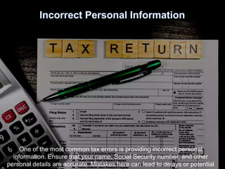 4 Common Tax Errors | PPTX | Business Accounting & Finance | Business