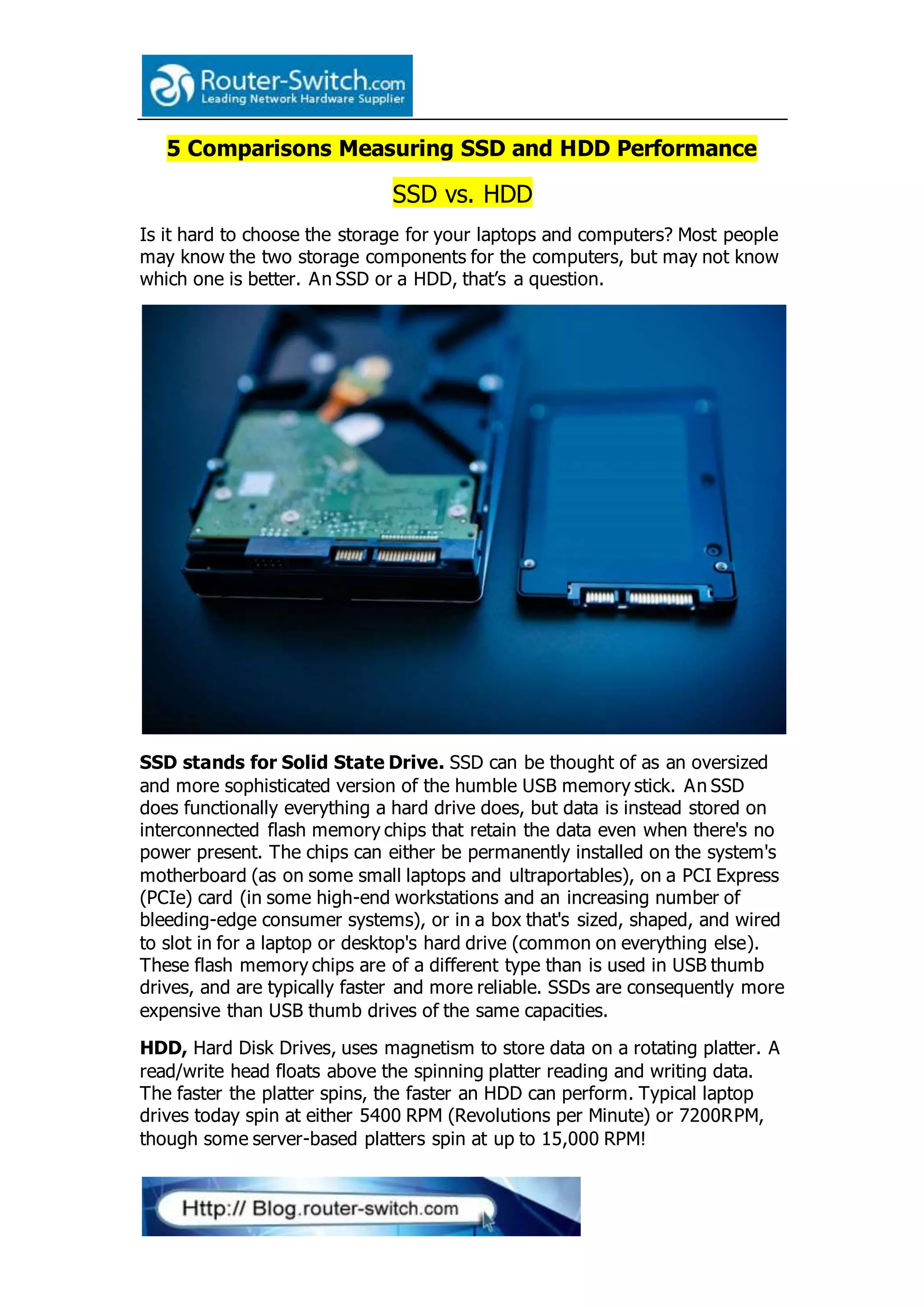 5 comparisons measuring ssd and hdd performance | PDF
