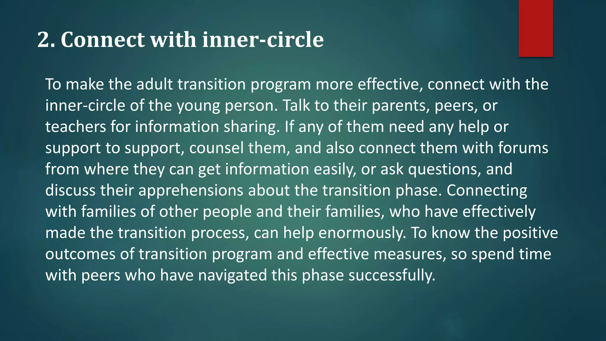 5 components of adult transition program | PPTX