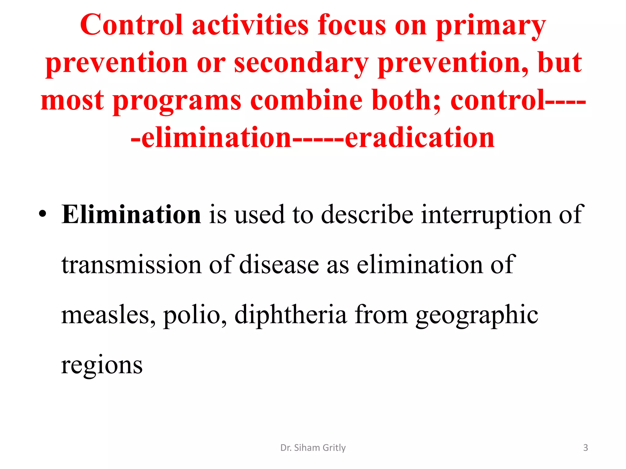 5 concepts of control and prevention community medicine | PPTX