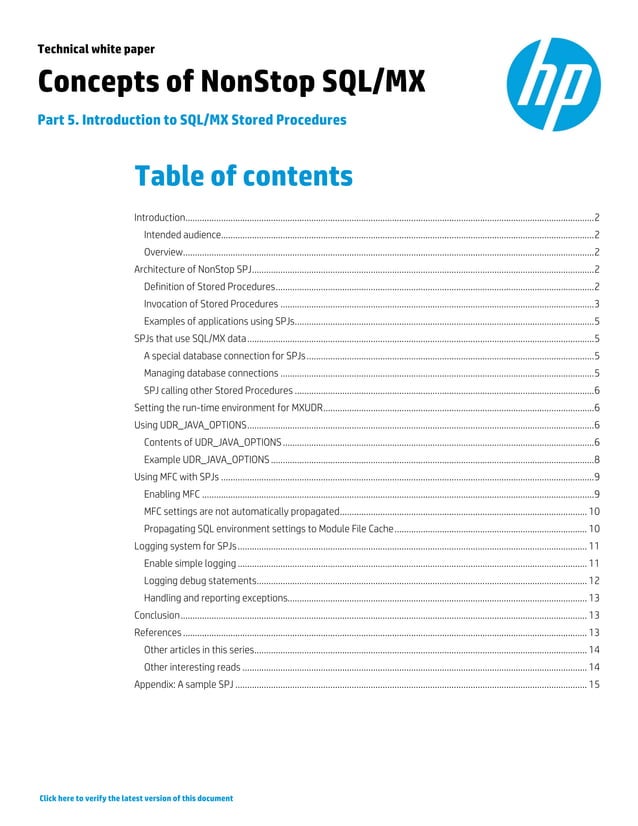Concepts of NonStop SQL/MX: Part 5 - Stored Procedures | PDF