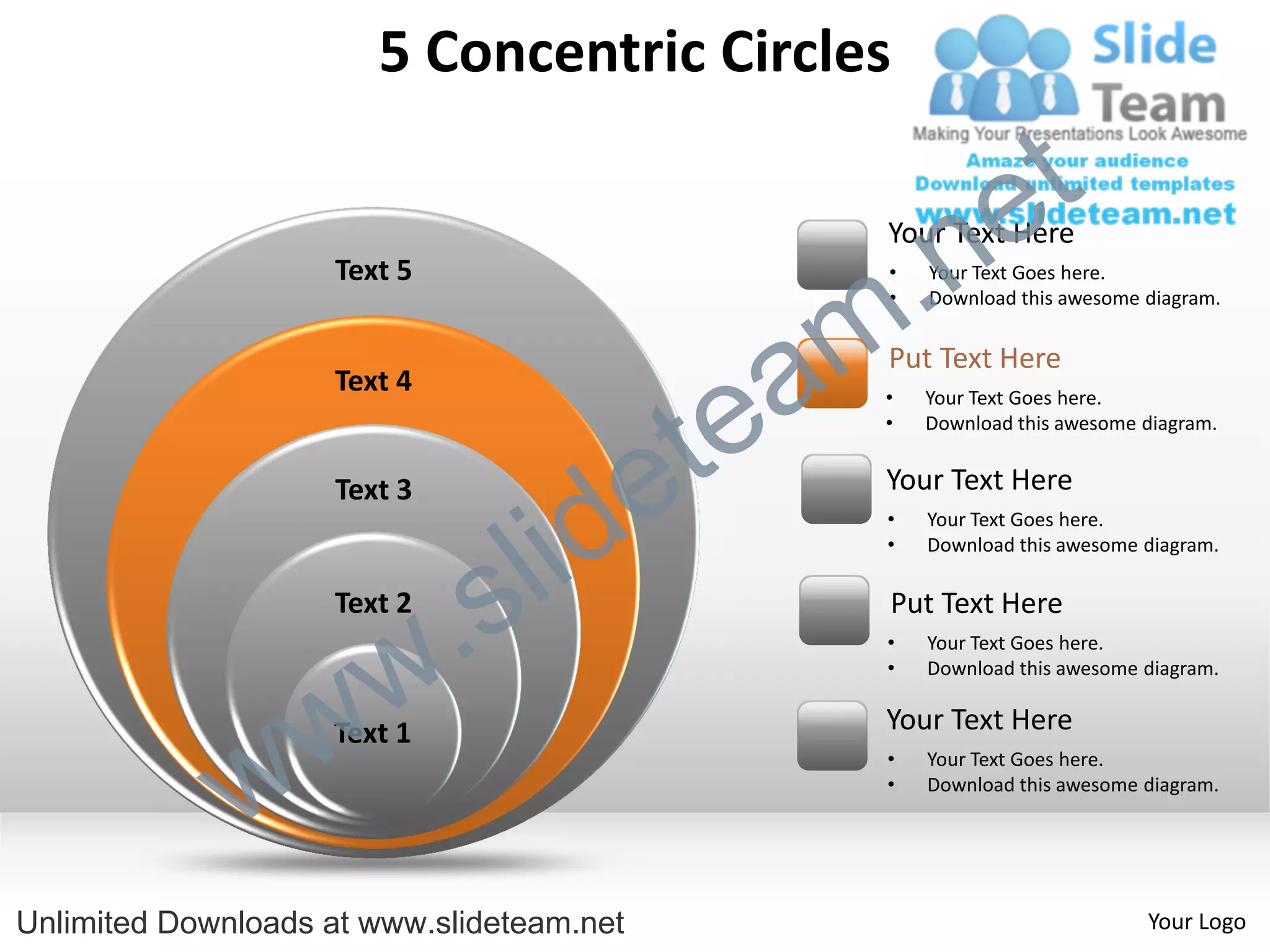 5 concetric circles powerpoint slides diagrams templates | PDF