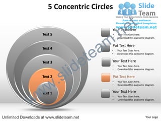 5 concetric circles powerpoint slides diagrams templates | PDF