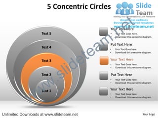 5 concetric circles powerpoint slides diagrams templates | PDF