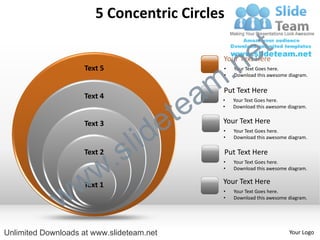 5 concetric circles powerpoint slides diagrams templates | PDF