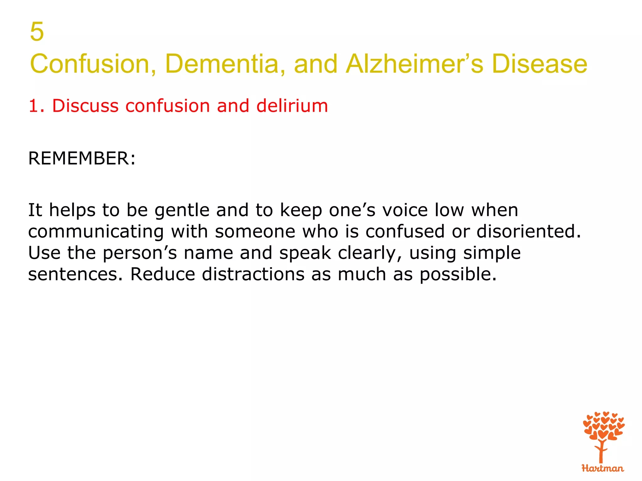 Confusion, dementia, and Alzheimer's disease | PPT