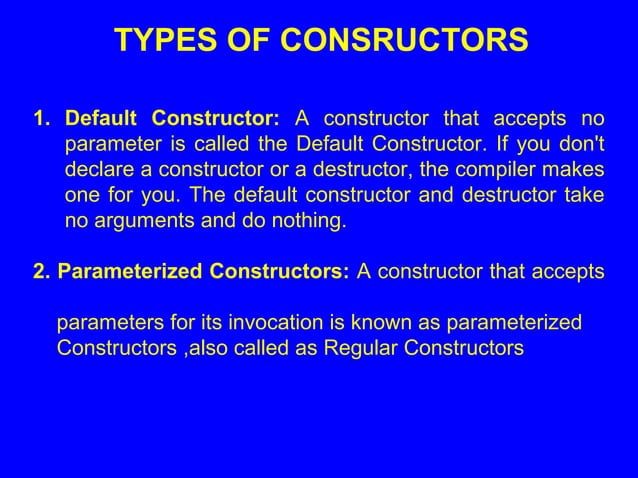 5 Constructors and Destructors | PPT