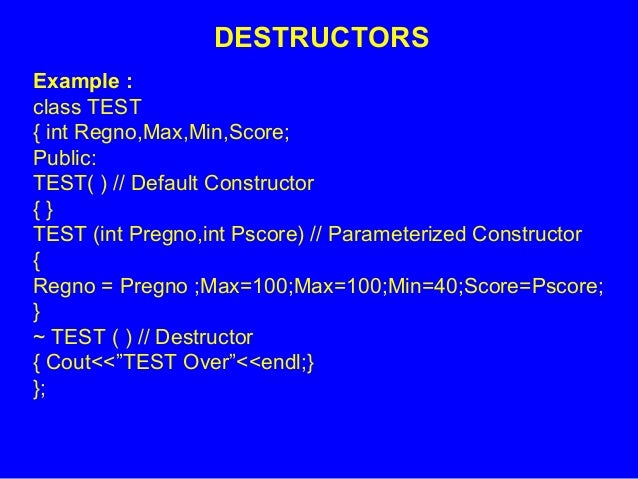 5 Constructors And Destructors