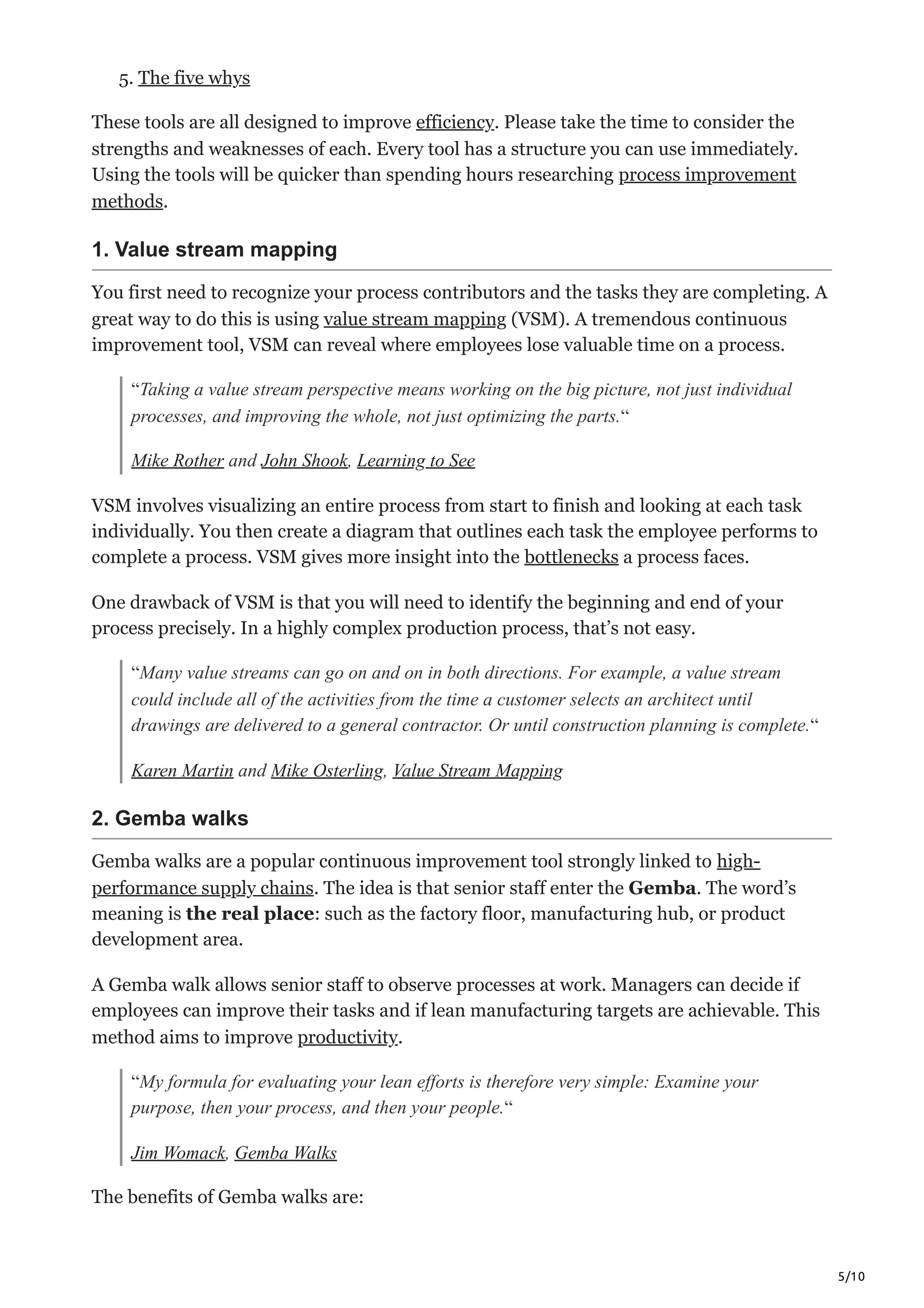 5 Continuous Improvement Tools for Process Success | PDF