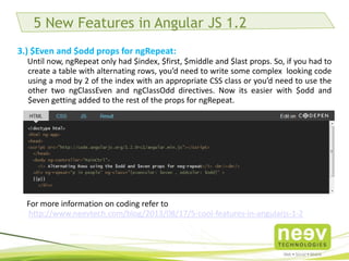 5 cool new features in Angular js 1.2 | PPT
