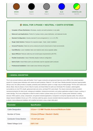5 Core Armored Cable Specification - 1.5MM² Flexible SWA 1.1KV.pdf