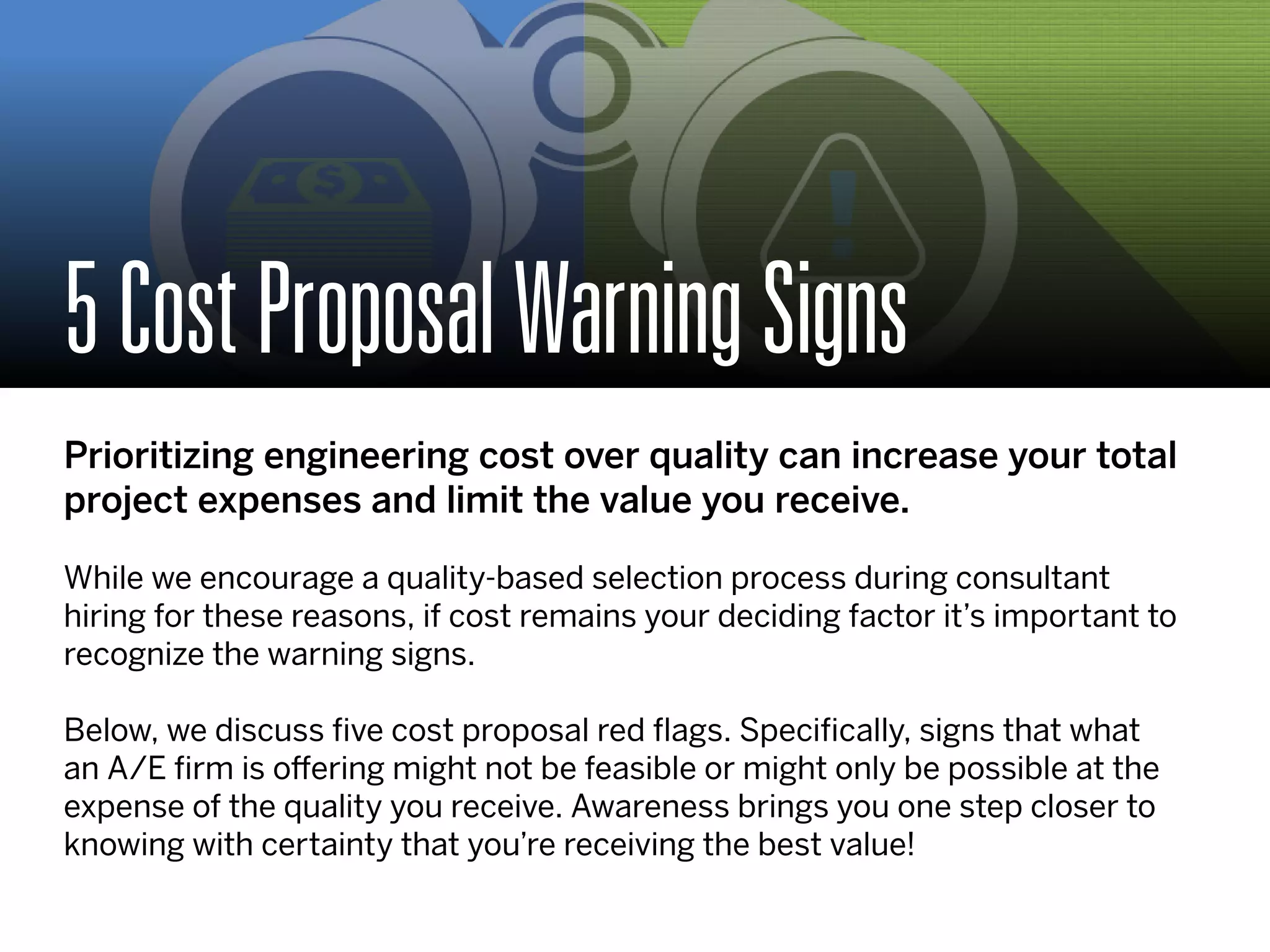 5 Cost Proposal Warning Signs | PPT