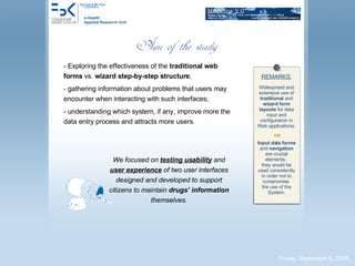 User-centered Design of a PHR: Traditional Web Forms vs. Wizard Forms ...
