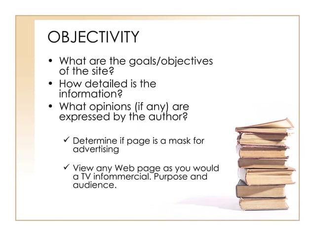 5 Criteria for Evaluating Web Sites | PPT