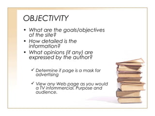 5 criteria evaluating websites | PPT