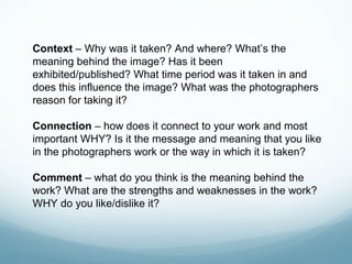 How to analyse photography work | PPT