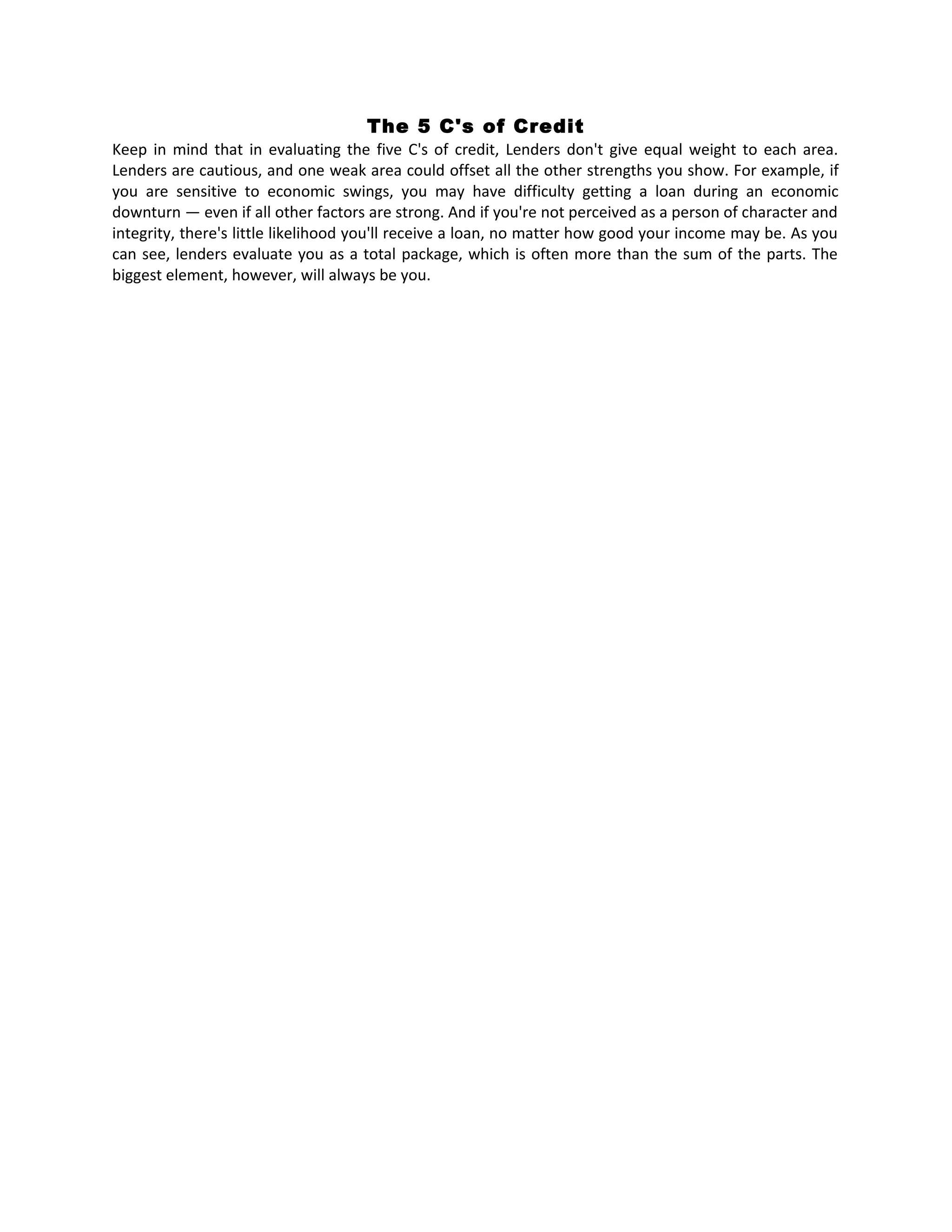 5 c's of credit | DOC