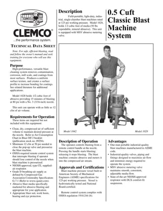 0.5 Cuft Classic Blast Machine System | PDF