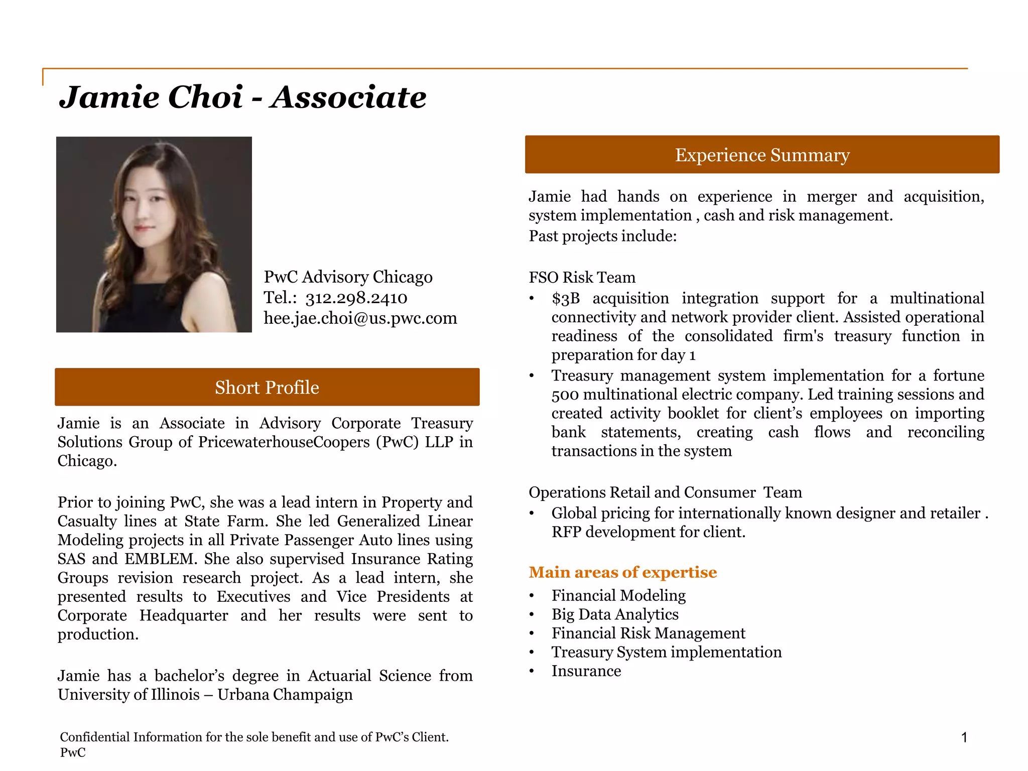 Jamie choi - Associate Bio | PPTX