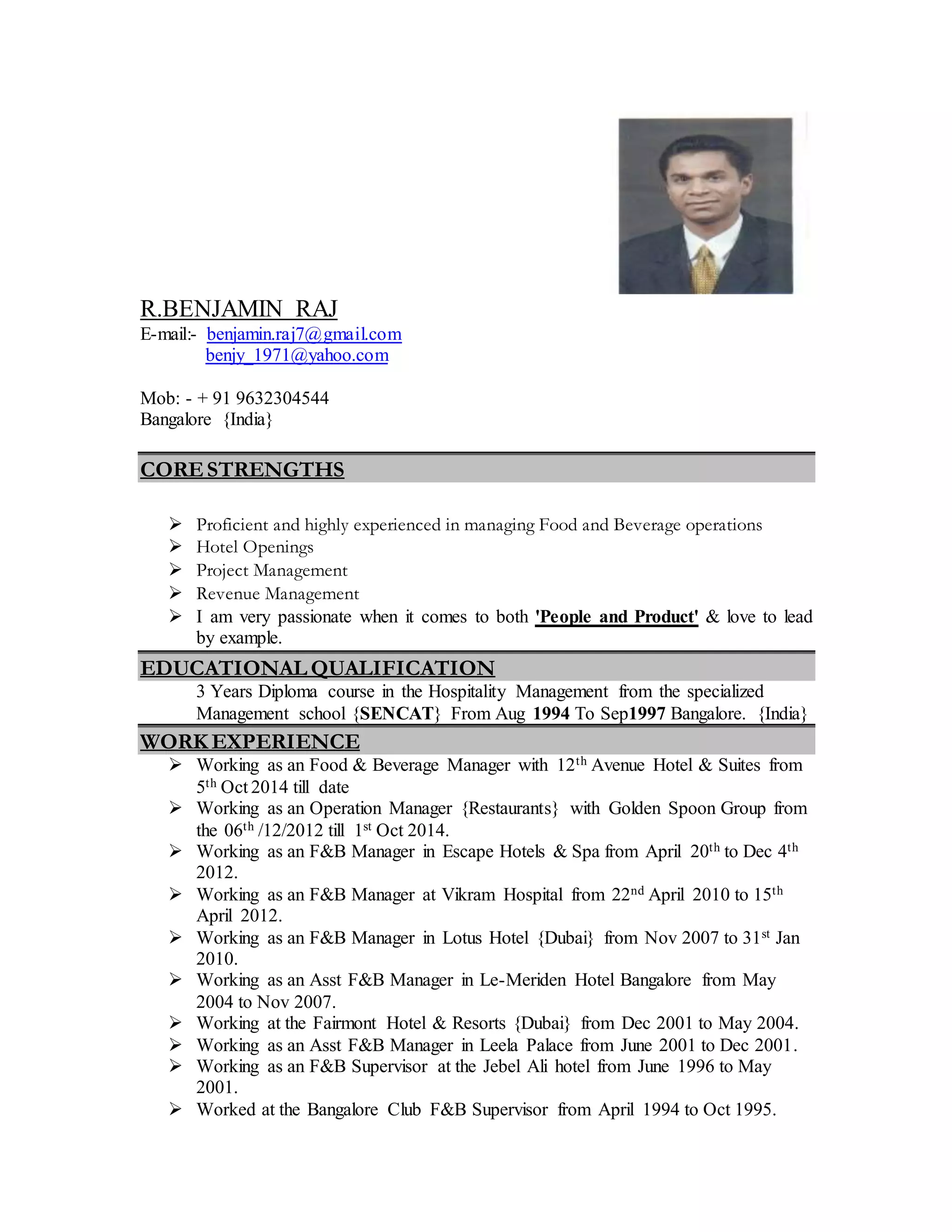 BENJAMIN RESUME | PDF