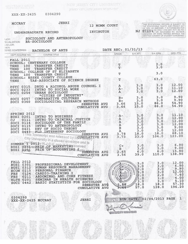 BA Transcript and Degree | PDF