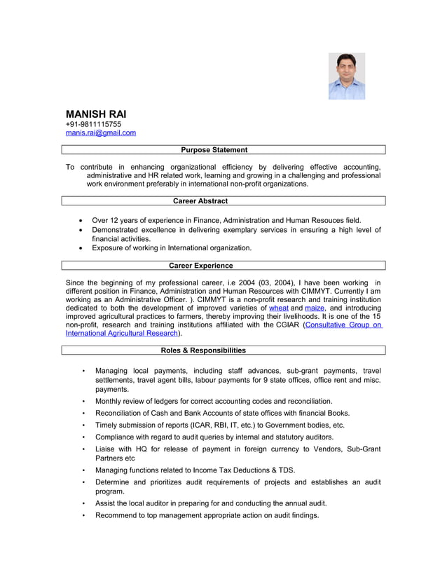 CV- Manish | PDF
