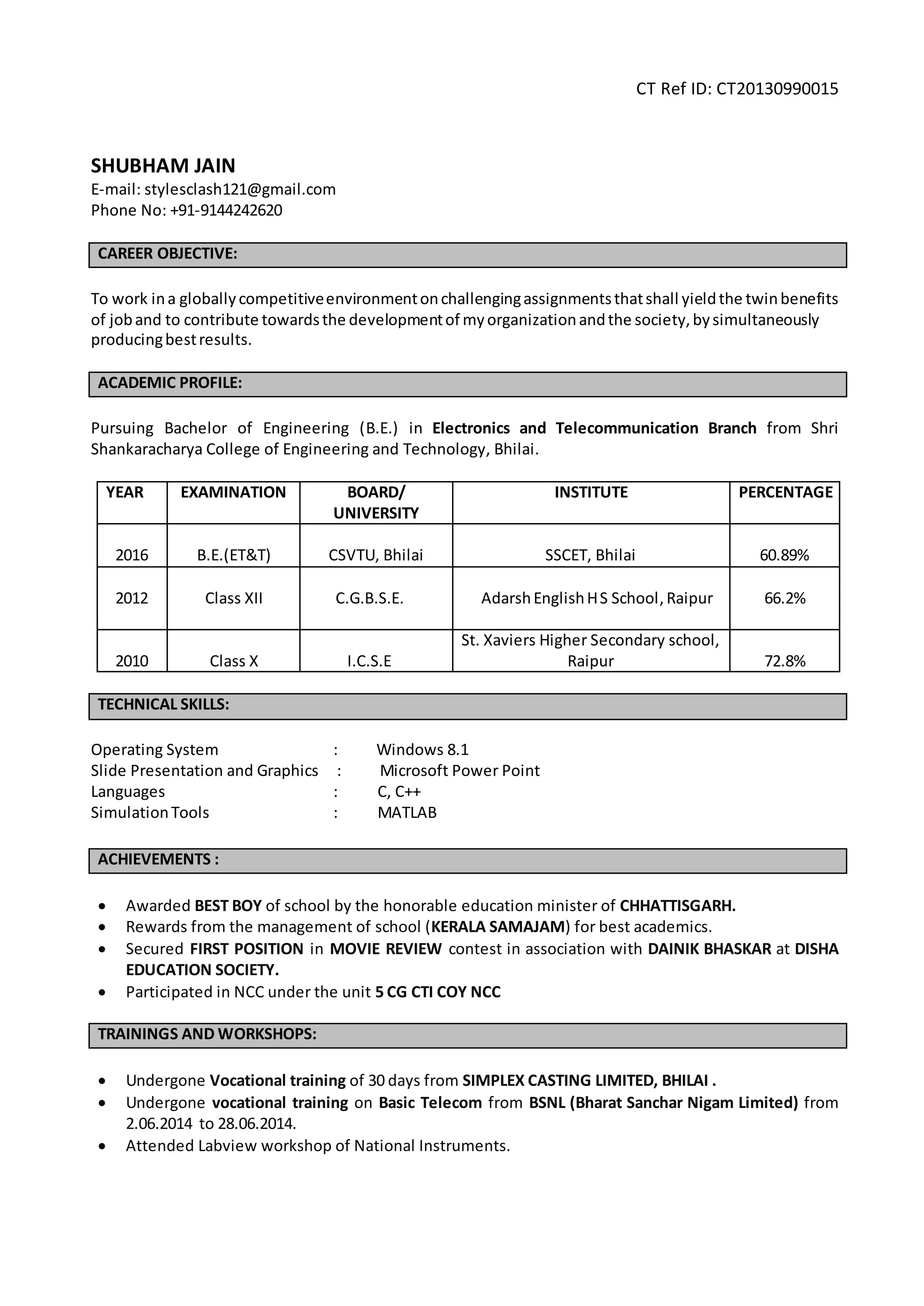 shubham CV TCS | PDF