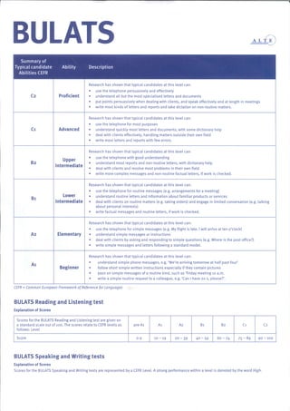 Bulats results | PDF
