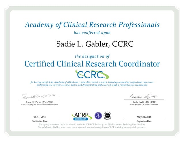 SLG CCRC Certificate exp 2018 | PDF