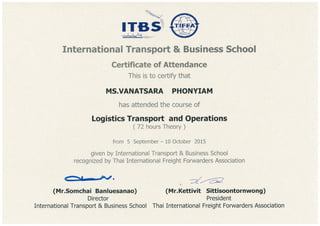 international logistic and transportation Certification | PDF