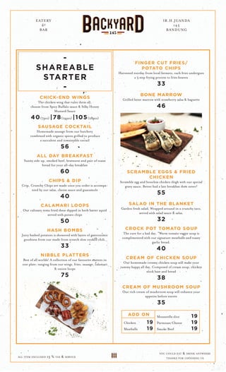 Design Menu Backyard | PDF