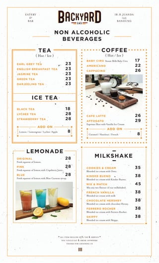 Design Menu Backyard | PDF