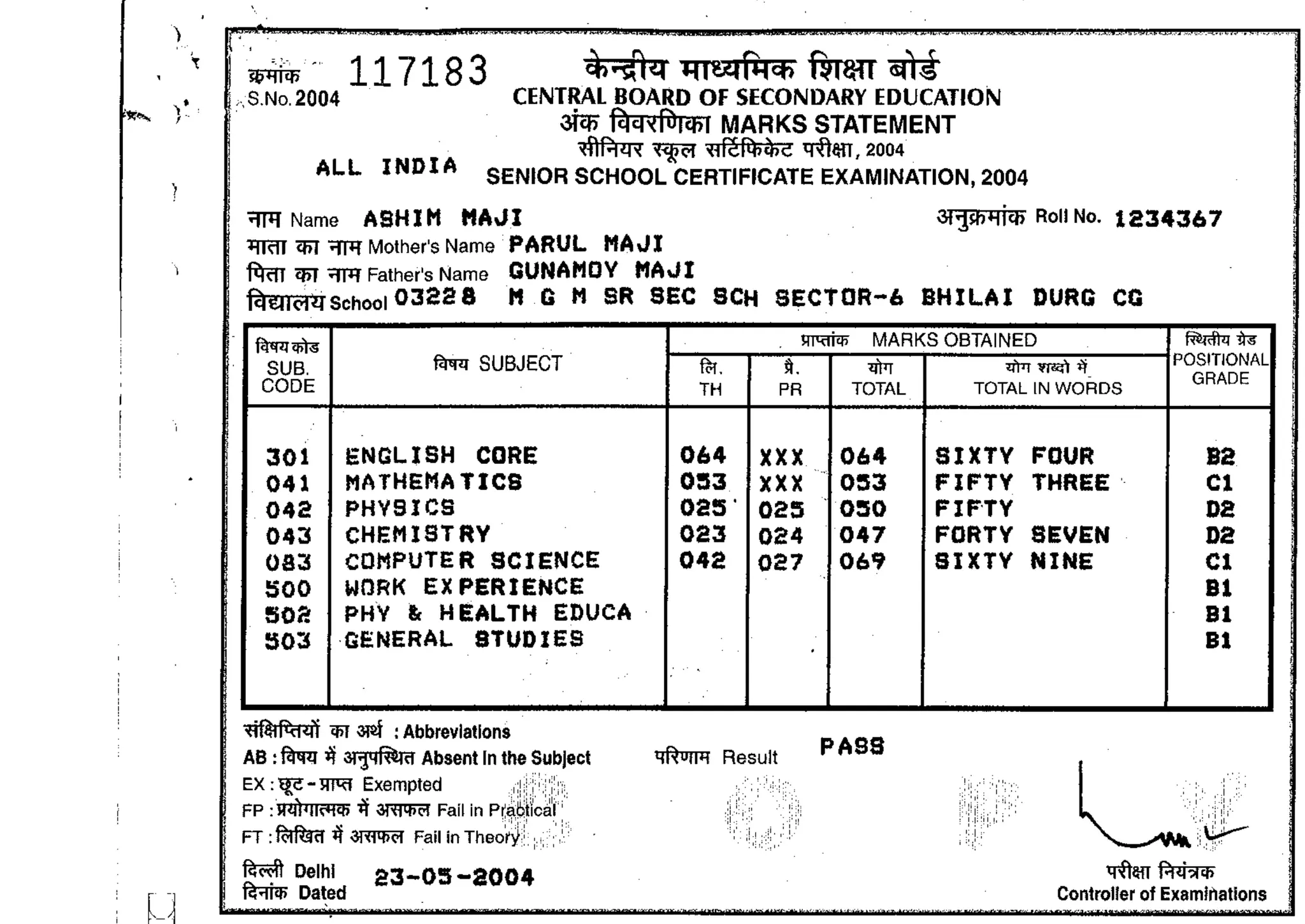 twelth marksheet | PPT