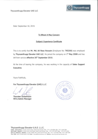 Experience Certificate | PDF