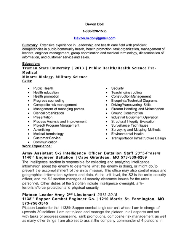Devon Doll resume new (1) | PDF