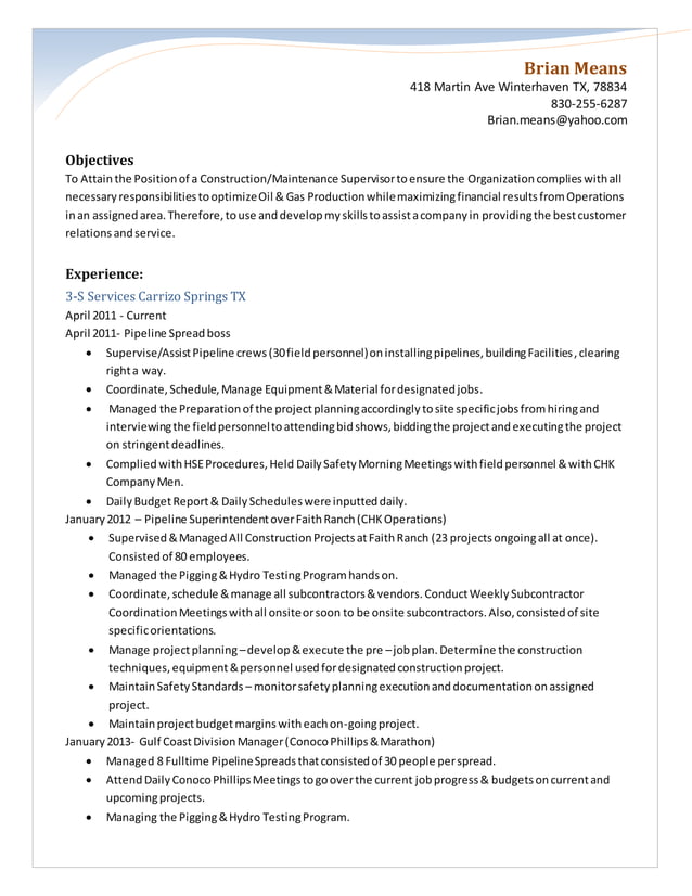 Brian Means Resume | DOCX