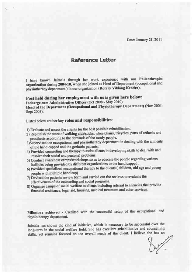 Rotary Viklang Kendra reference letter | PDF