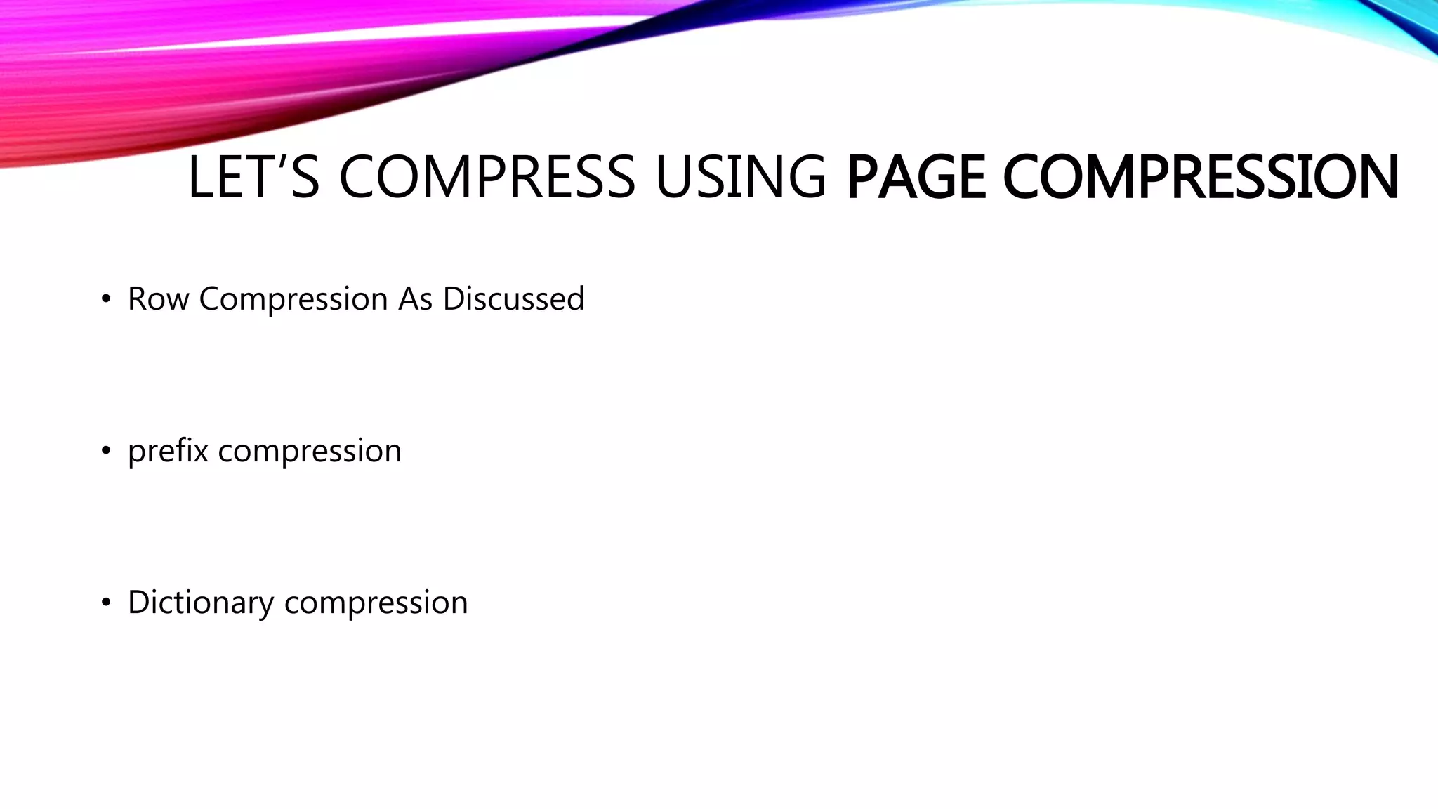 Data Compression In SQL | PPT