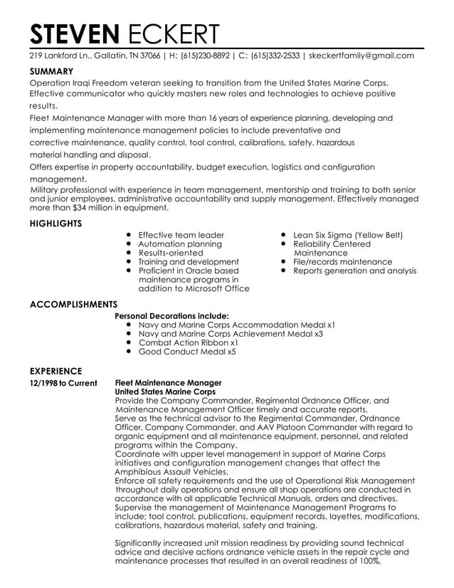 Steven Eckert Resume | PDF